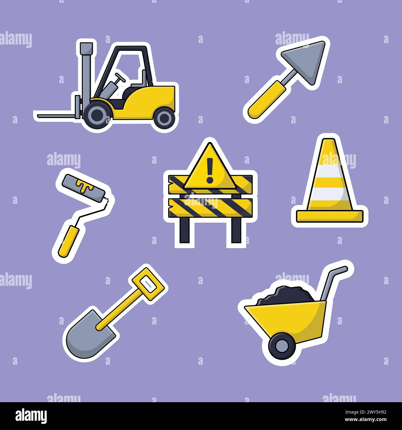 Construction Equipment Vector Sticker Collection Stock Vector Image ... Construction Equipment Vector Sticker Collection Stock Vector Image ...