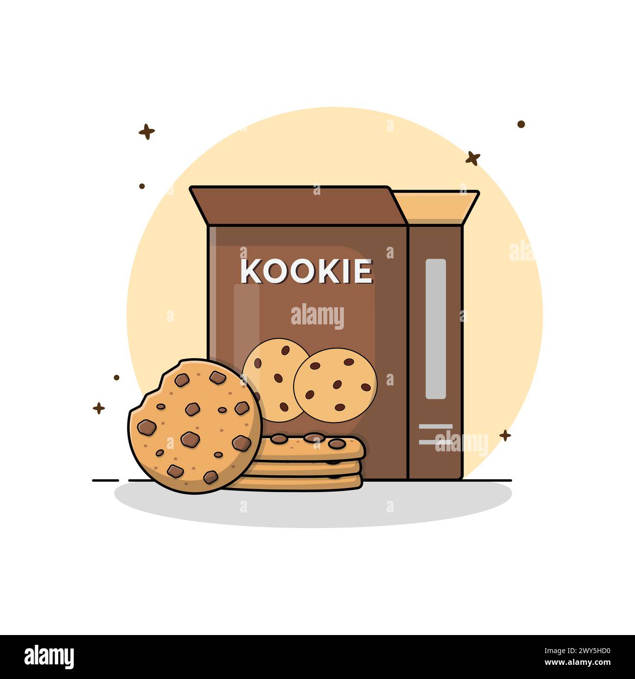 Cookies and Paper Packet Vector Illustration. Snacks and Food Object ...