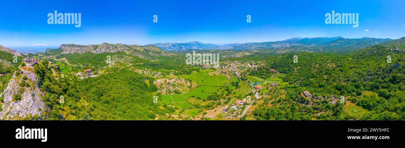 Panorama view of Montenegrin village Medun Stock Photo - Alamy