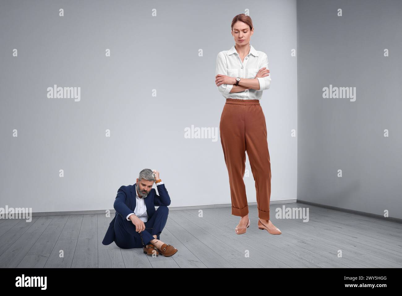 Sad business woman door hi-res stock photography and images - Alamy