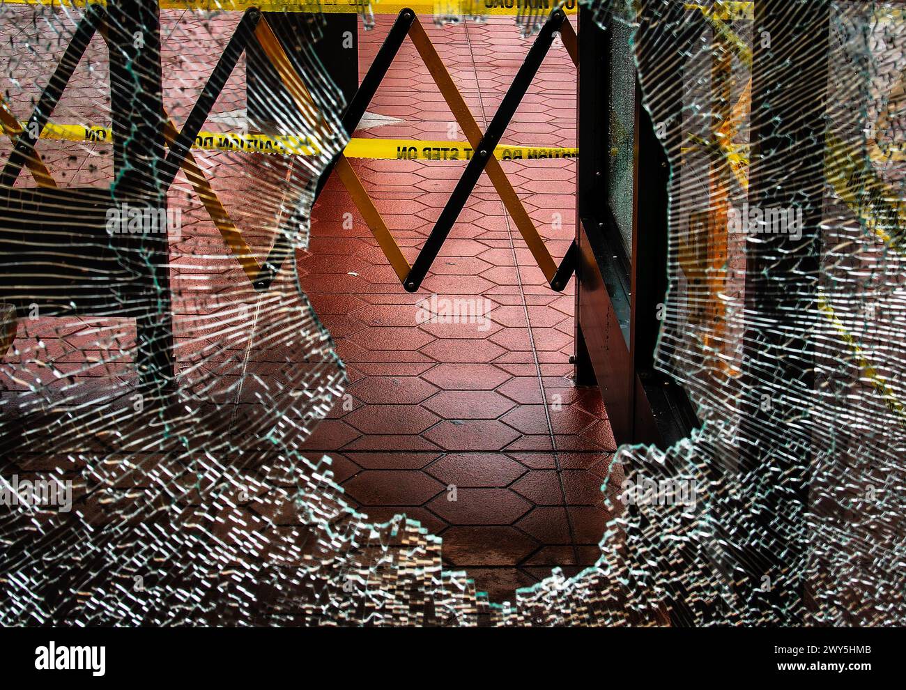 Shattered barrier hi-res stock photography and images - Alamy