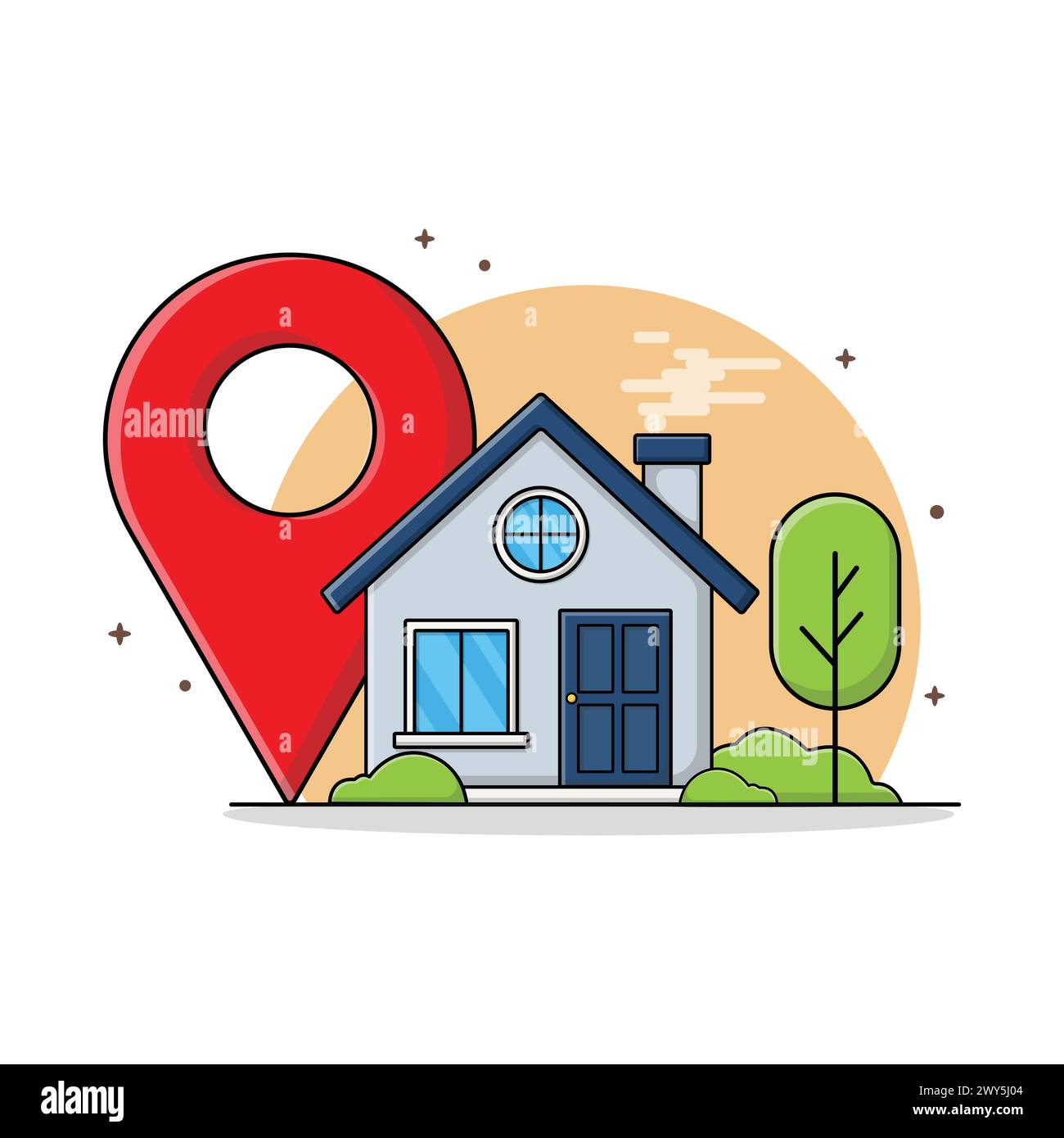 House and Location Symbol Vector Illustration. Home Delivery Service ...