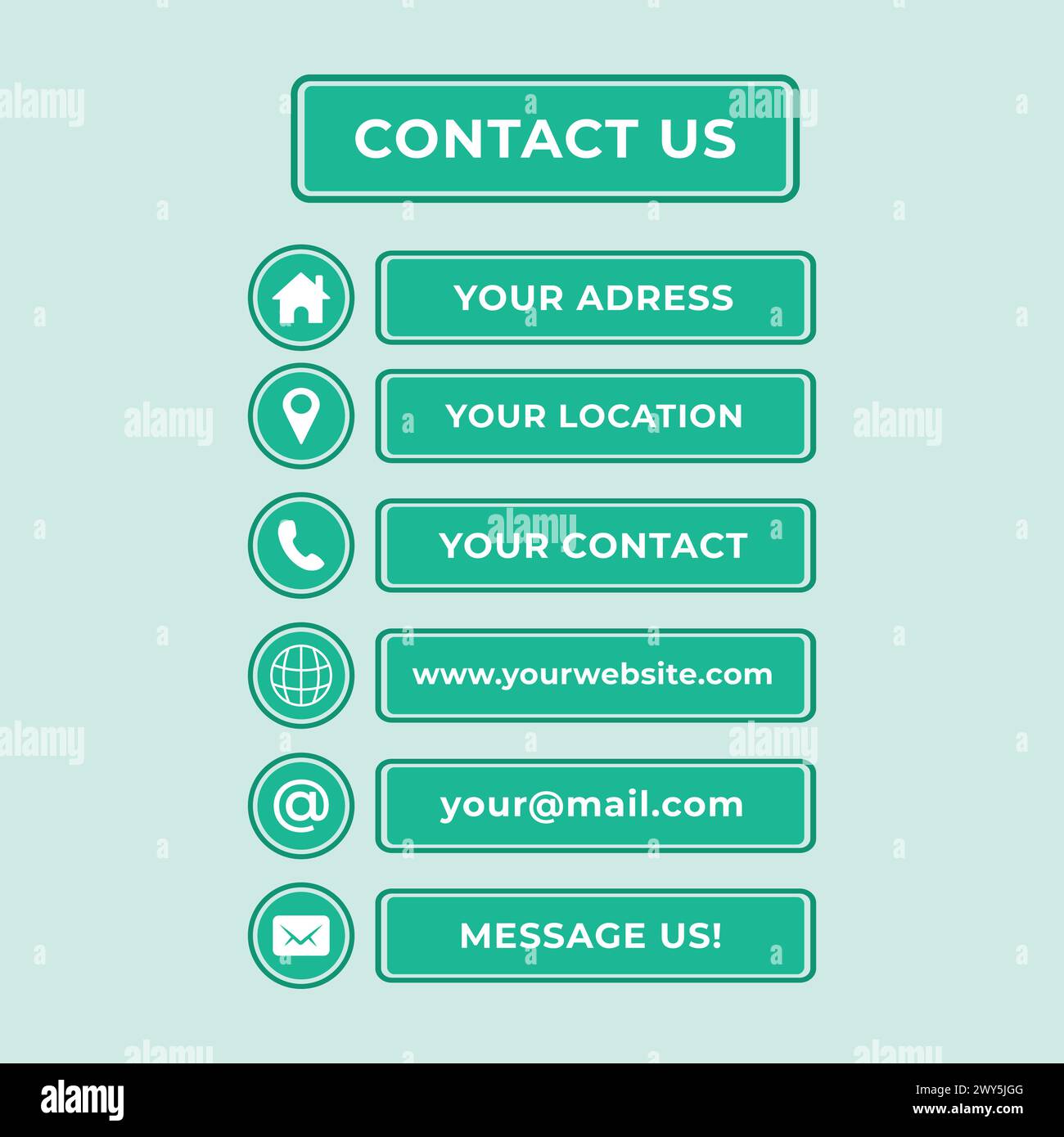 Vector Contact Buttons Collection Isolated Flat Design Stock Vector ...