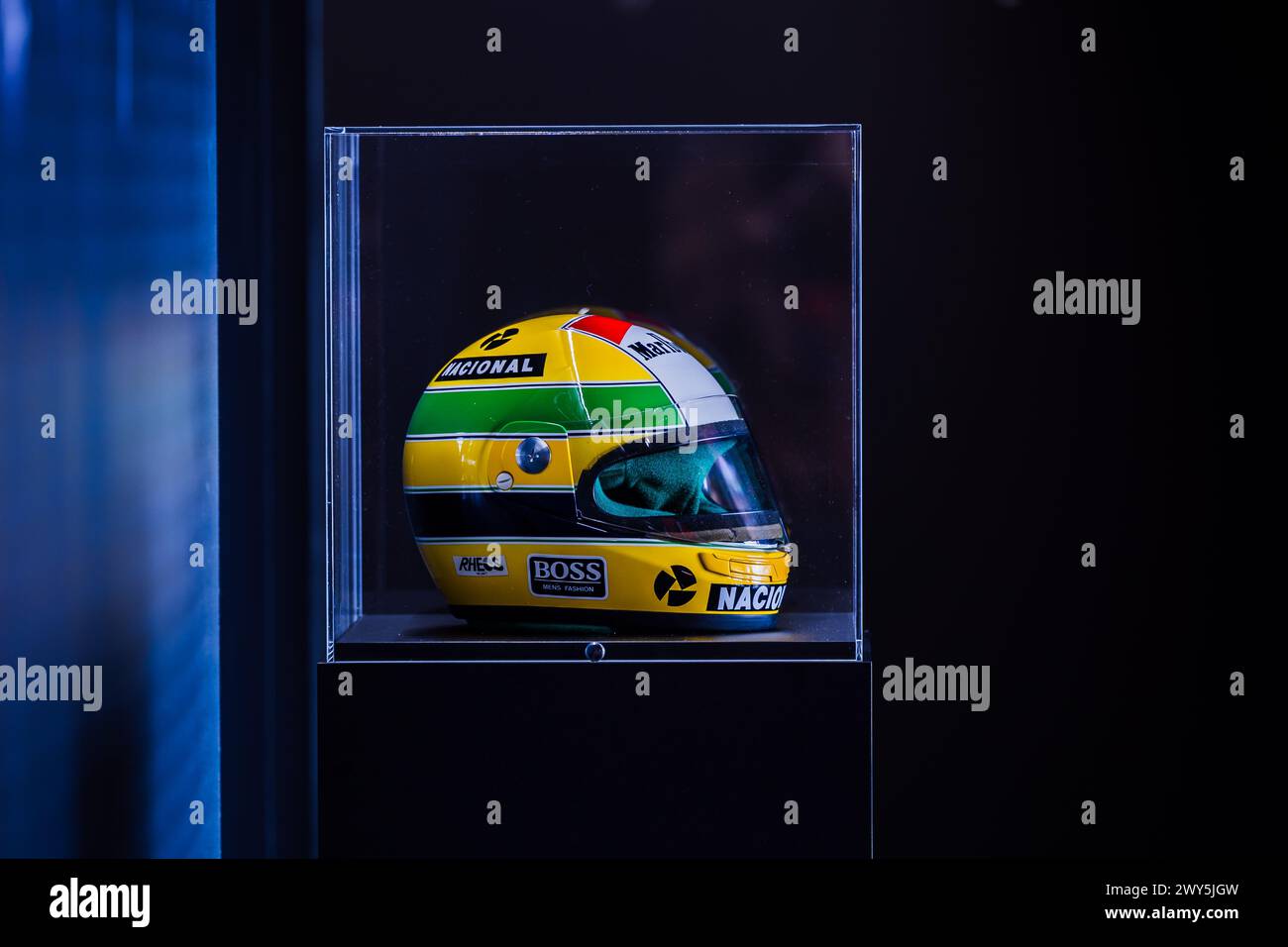Suzuka Circuit, Mie, Japan. 4.April.2024; Ayrton Senna’s racing helmet ...