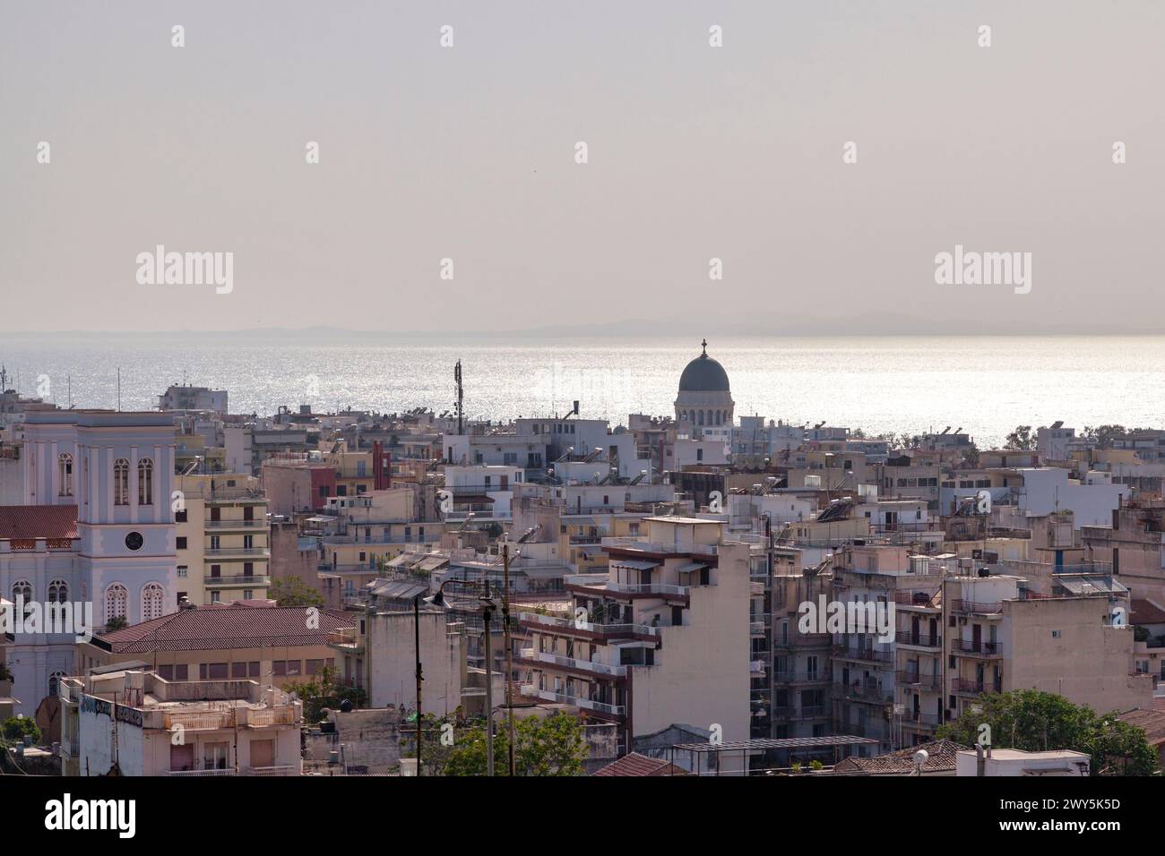 Aerial view of Patras with the Churches of Pantanassa and Saint Andrew ...
