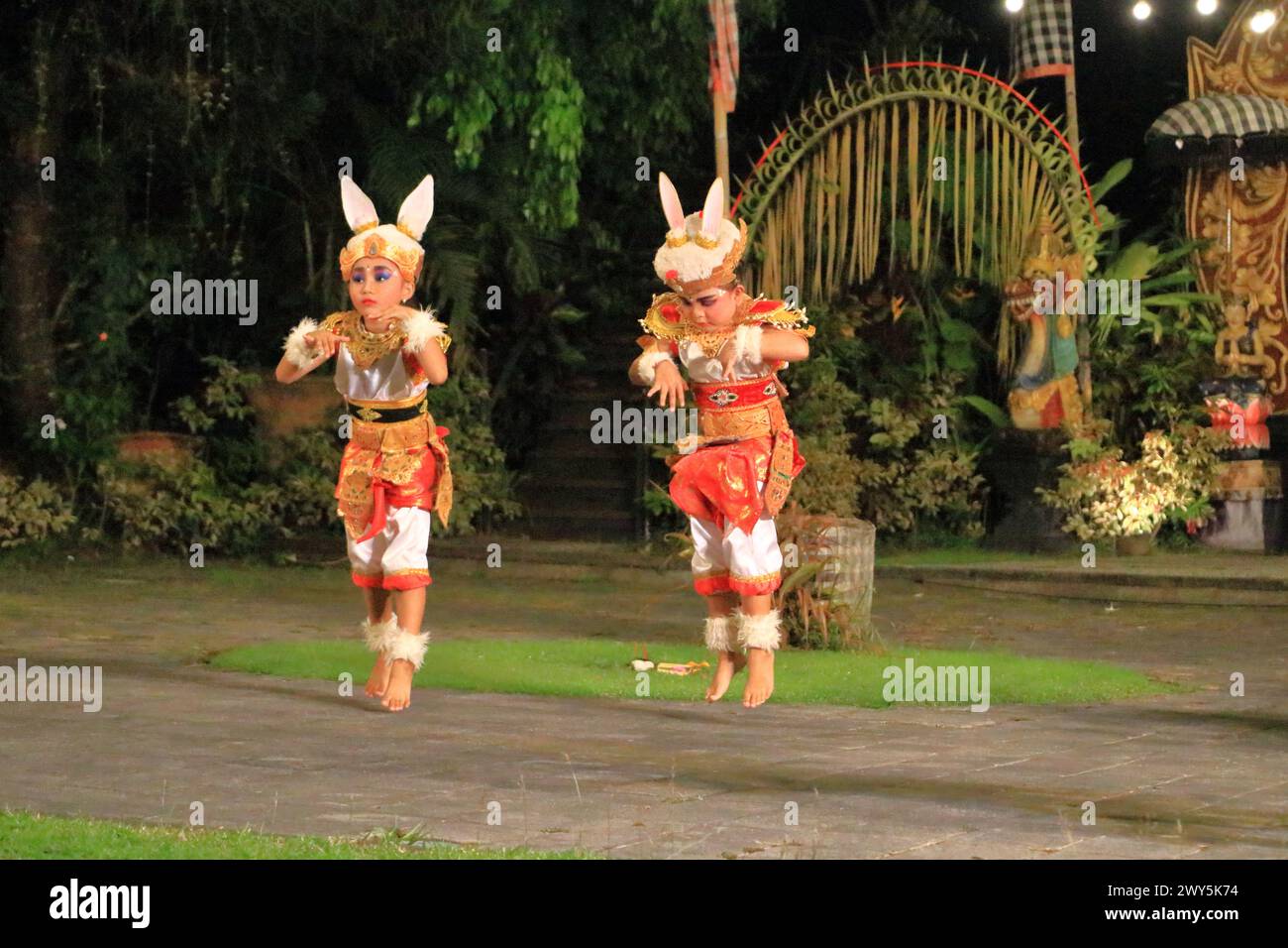 Ubud, Bali in Indonesia - January 31 2024: young dancers perform the ...