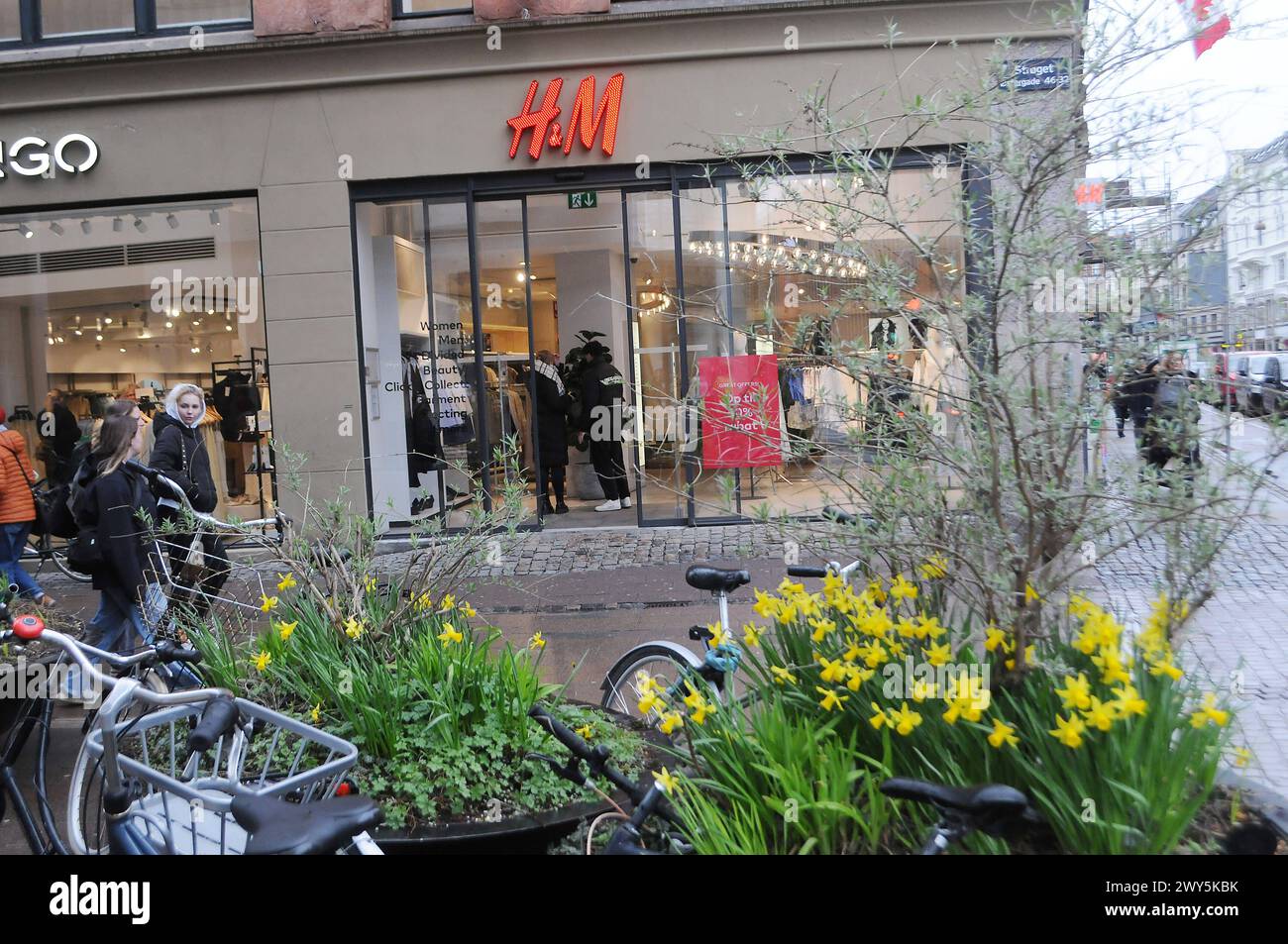 Copenhagen, Denmark /04 April 2024/.H&M swedish retail store in danish ...