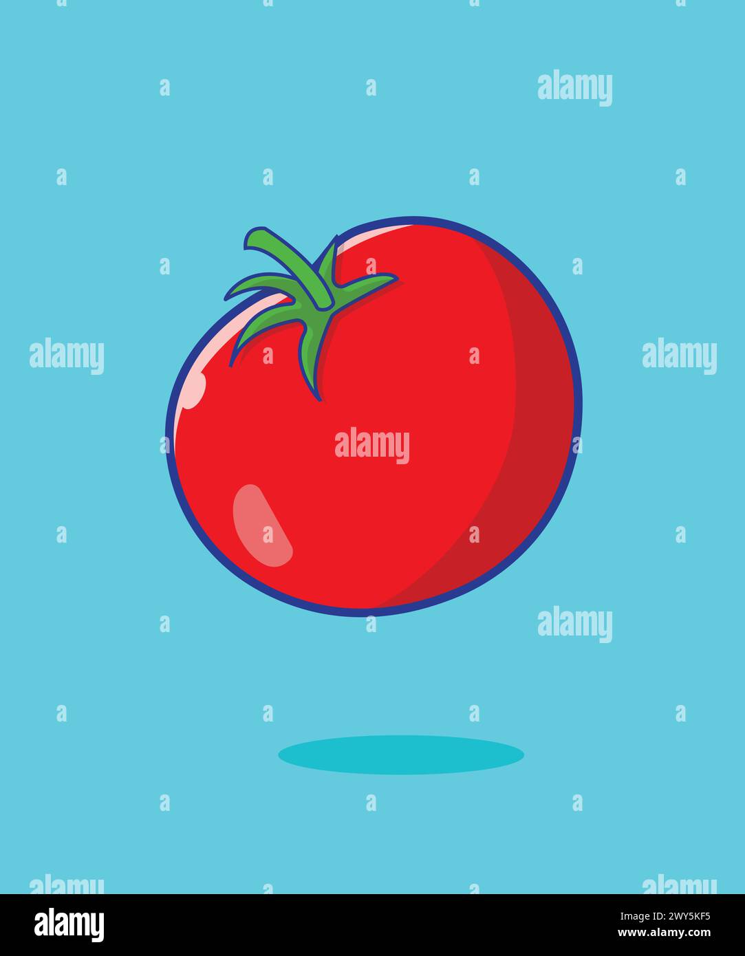 Fresh Raw Tomato Cartoon Vector Icon Illustration Vegetable Natural Food Icon Concept Isolated