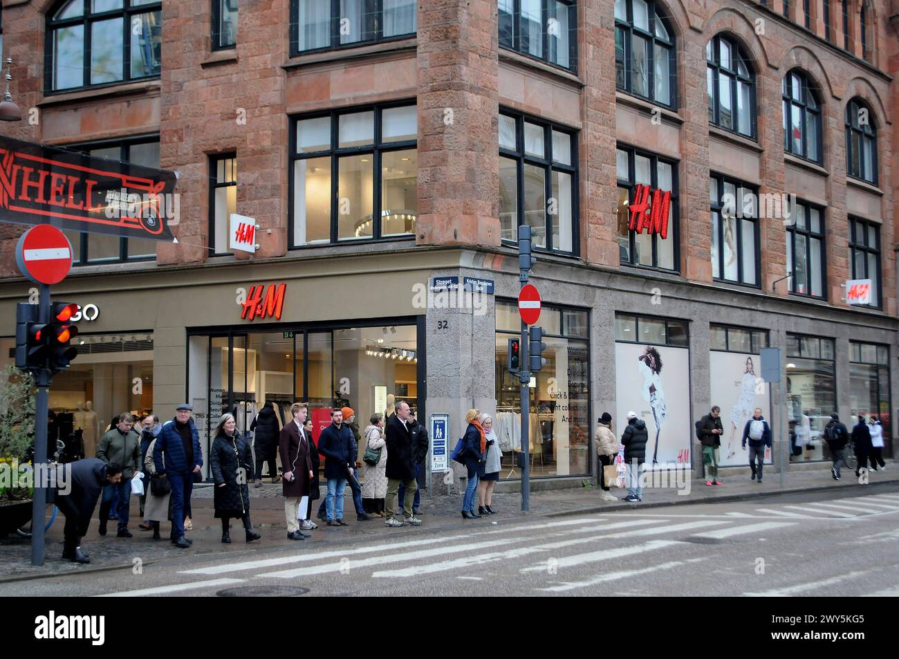 Copenhagen, Denmark /04 April 2024/.H&M swedish retail store in danish ...