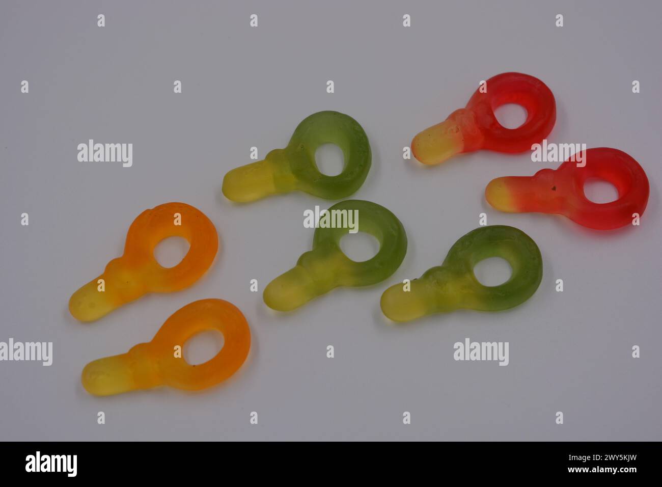 Unusual and non-standard colored jelly green, yellow, red, yellow ...