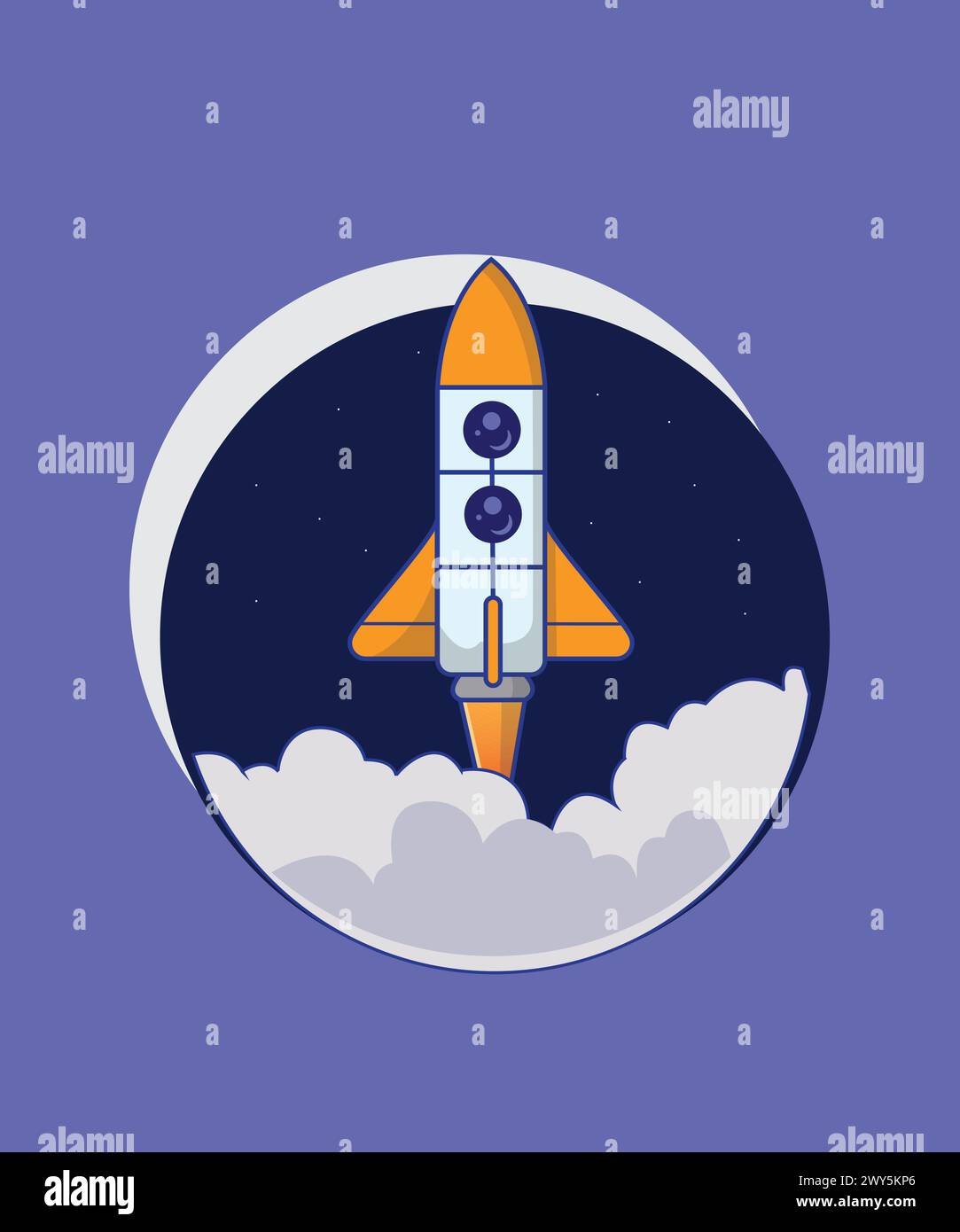 Rocket Space Ship Launch Vector Illustration Stock Vector Image And Art Alamy