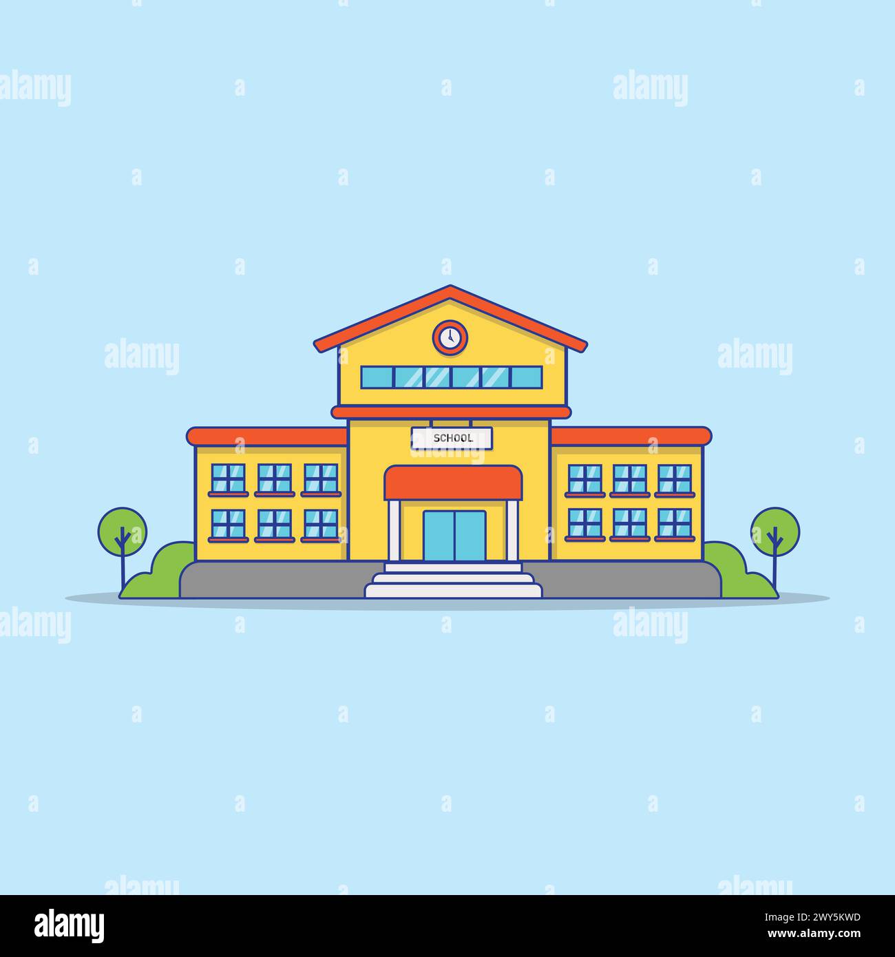 School building vector icon illustration. building and landmark icon ...