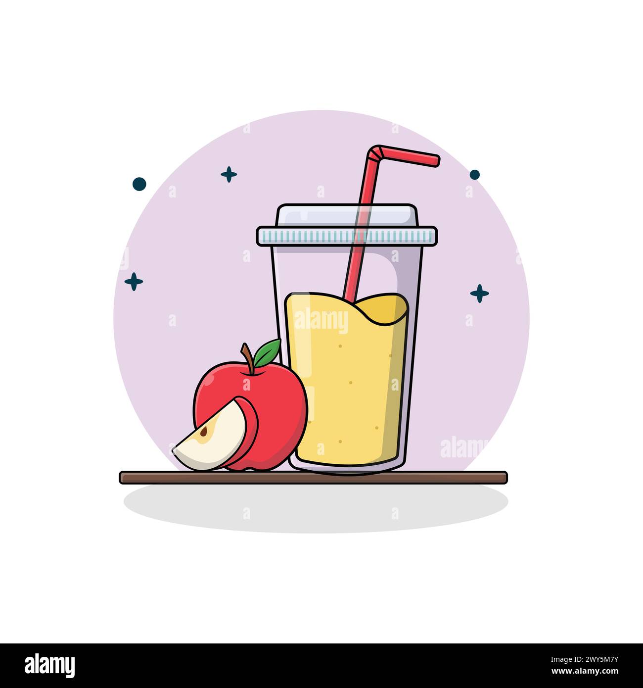 Apple Juice Vector Illustration. Fresh Fruit Juice Concept Design Stock ...