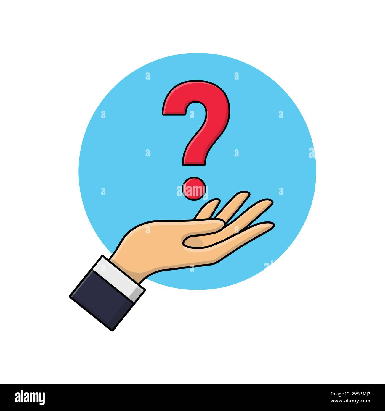 Hand Holding Question Mark Vector Illustration. Help and Support Concept Design Stock Vector ...