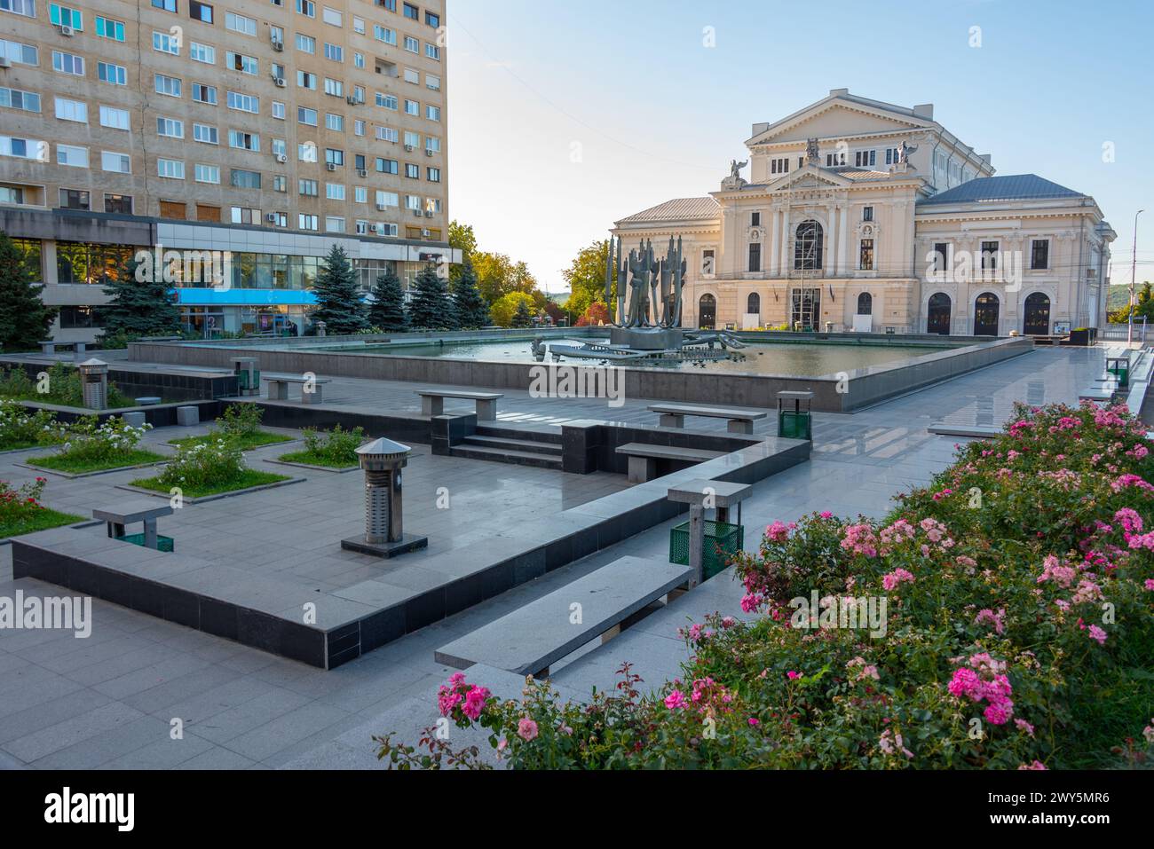 kinetic fountain and the palace of culture in Drobeta-Turnu Severin in ...