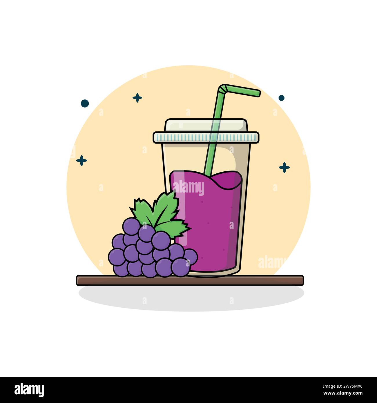 Grape Juice Vector Illustration. Fresh Fruit Juice Concept Stock Vector ...