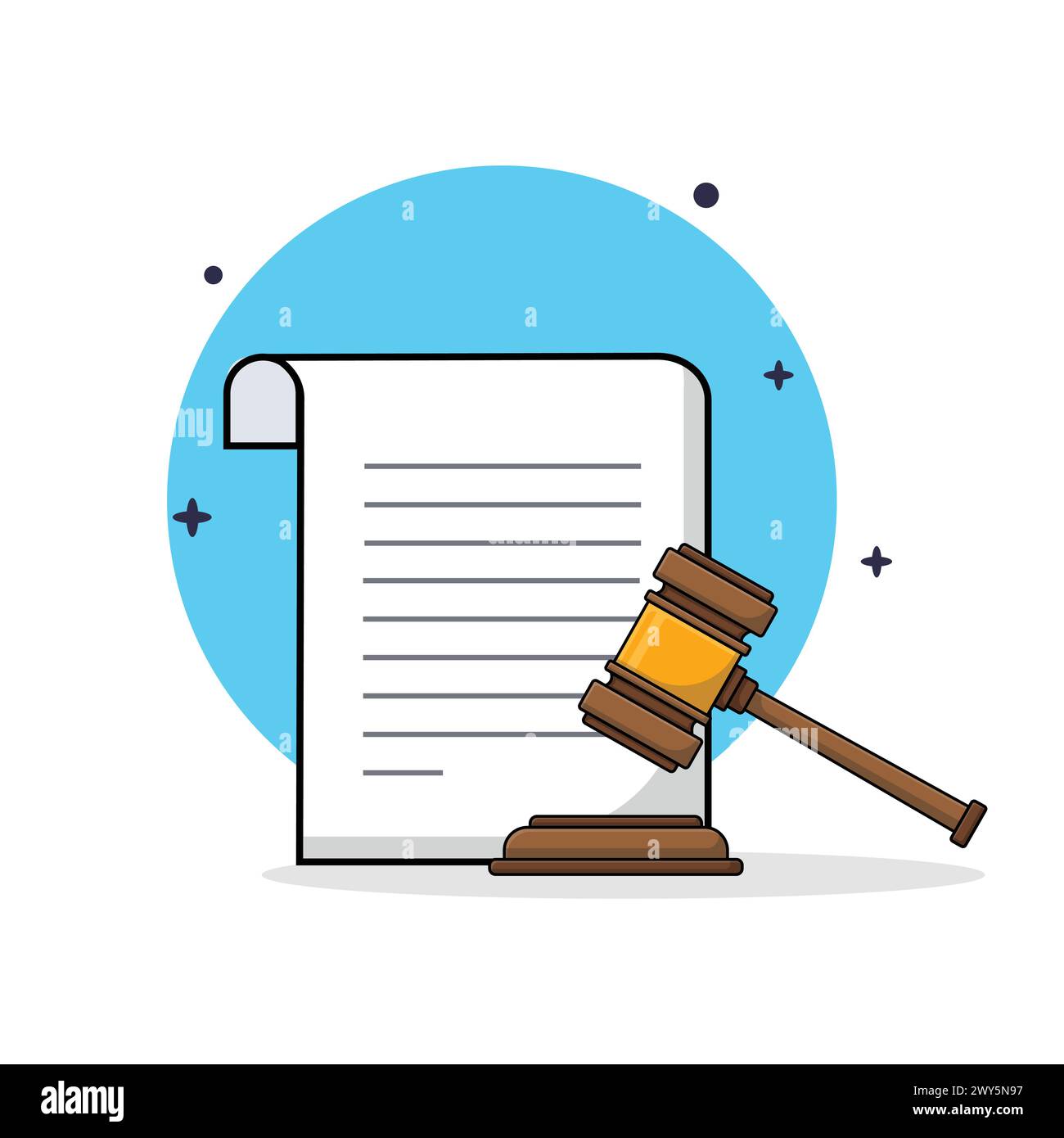 Judge Gavel and Paper Vector Illustration. Symbol for Law and Justice Stock Vector Image & Art ...