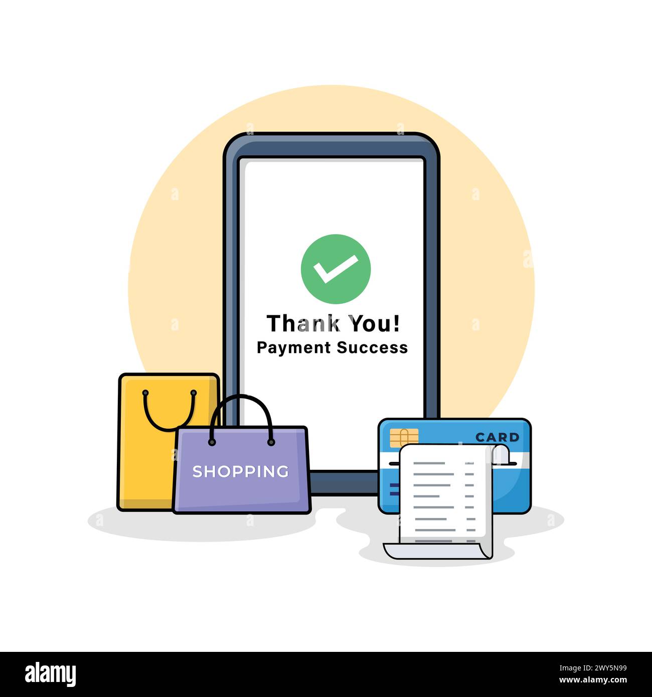 Successful Purchase by Card Concept Vector Illustration Stock Vector ...