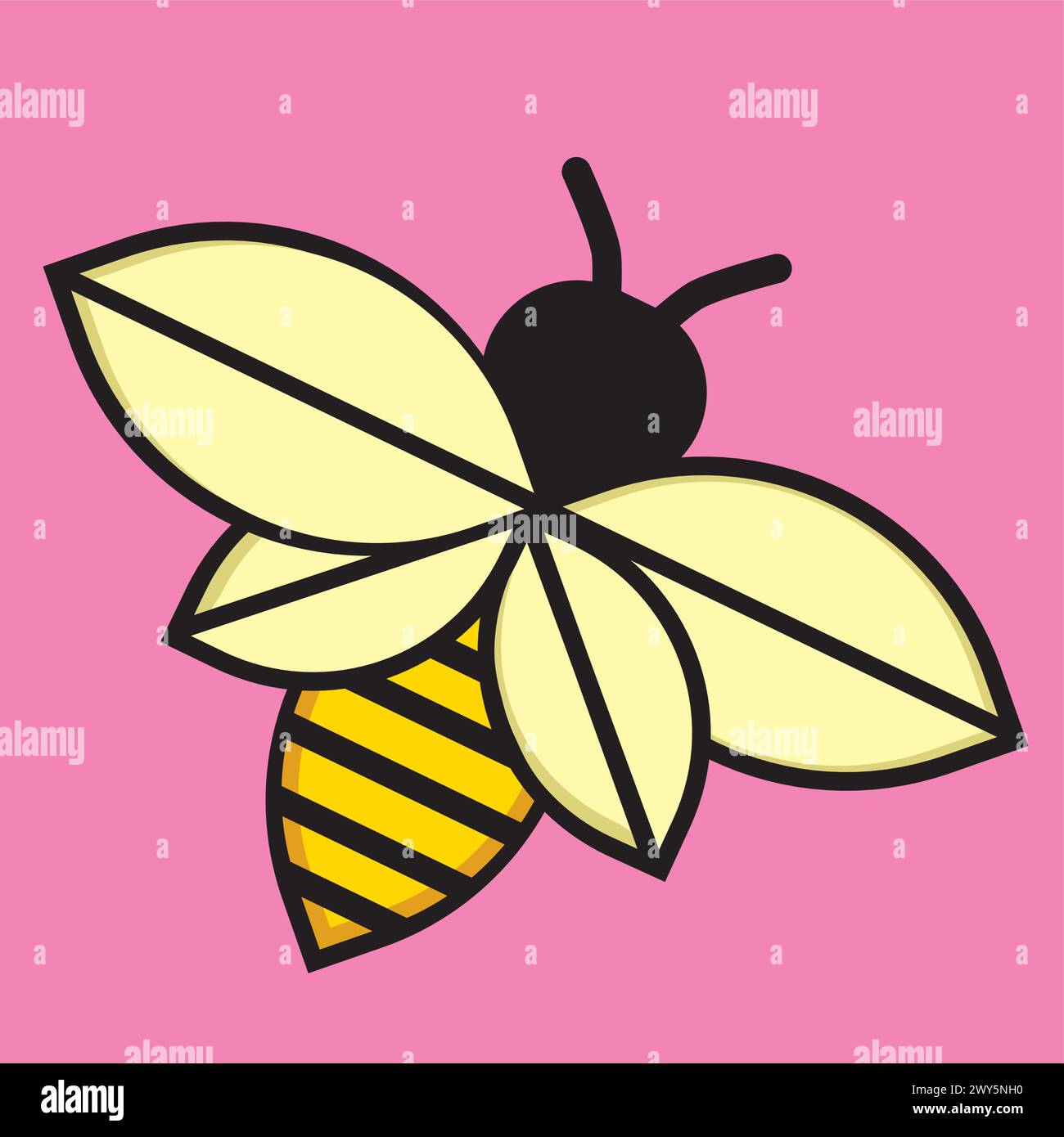 Vector image of a bee on a pink background. Illustrations vector Stock ...