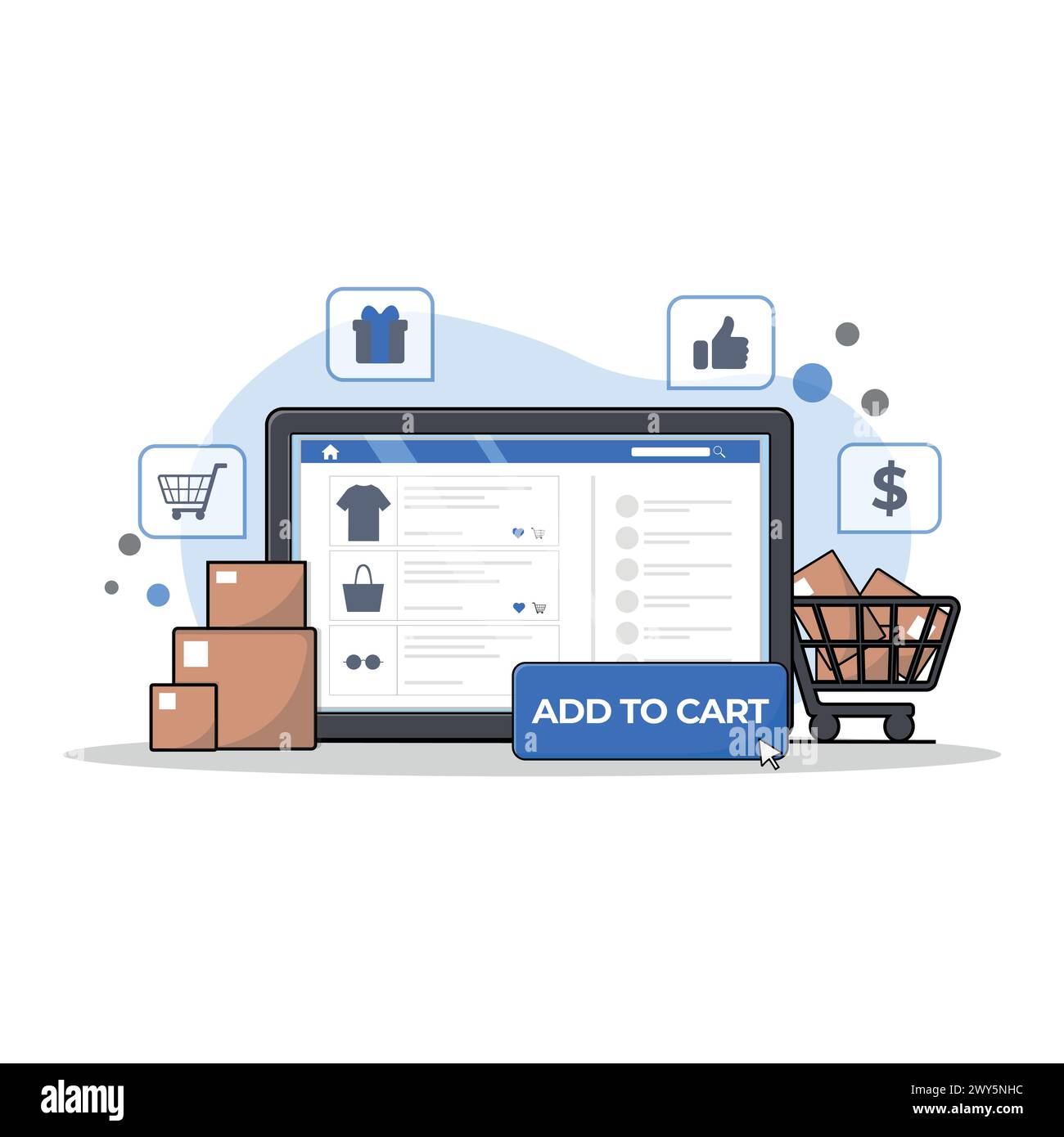 Digital grocery shopping Stock Vector Images - Alamy