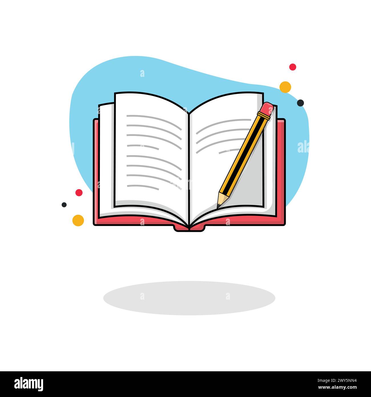 Notebook and Pen Vector Illustration. Education Object Concept Design Stock Vector Image & Art ...