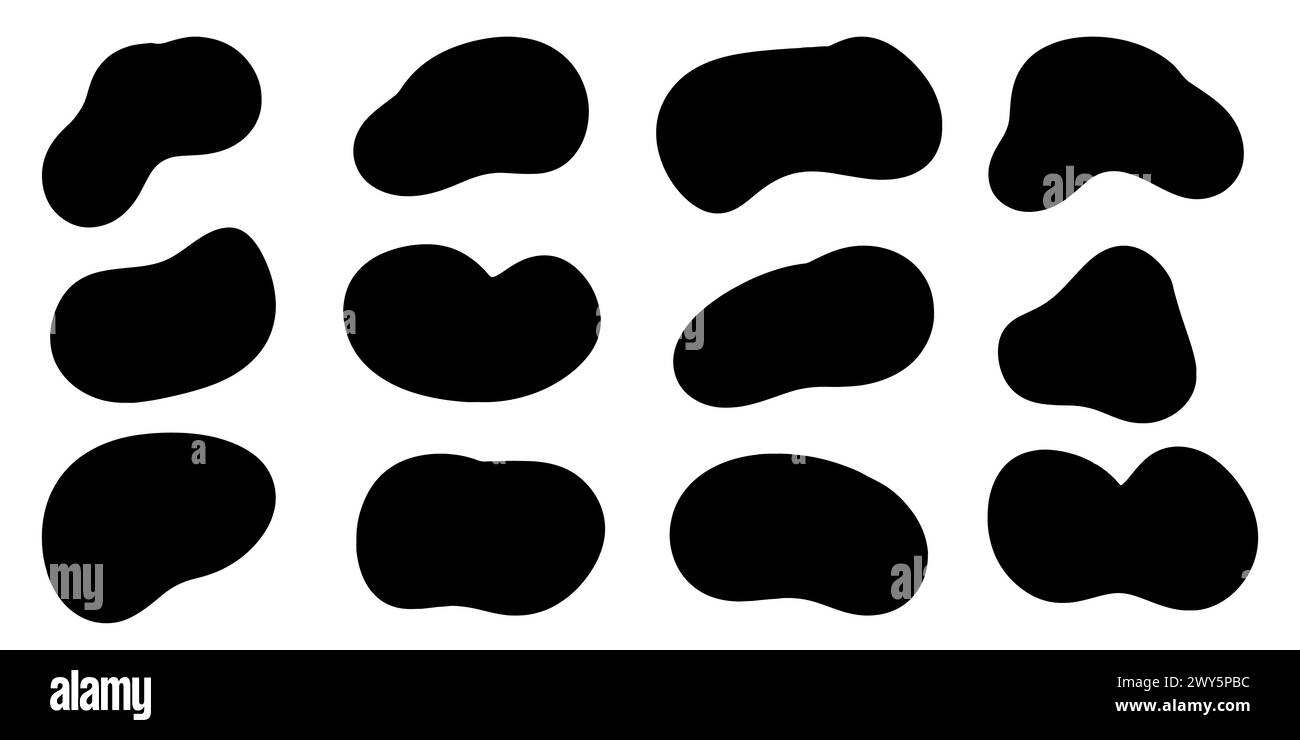 Set of abstract shaped stickers for unique modern designs. 12 abstract ...