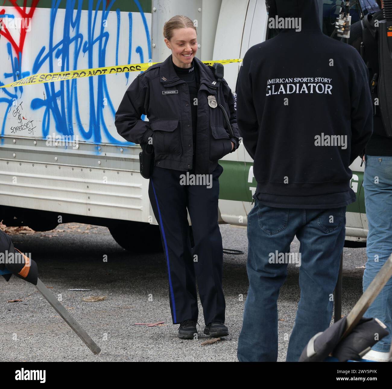 Amanda Seyfried seen wearing a Philadelphia Police Uniform filming at ...
