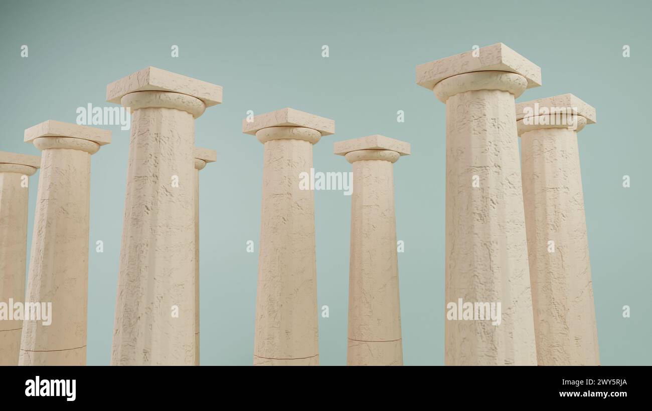 Alignment of Elegance: The Classical Column Collection Stock Photo - Alamy