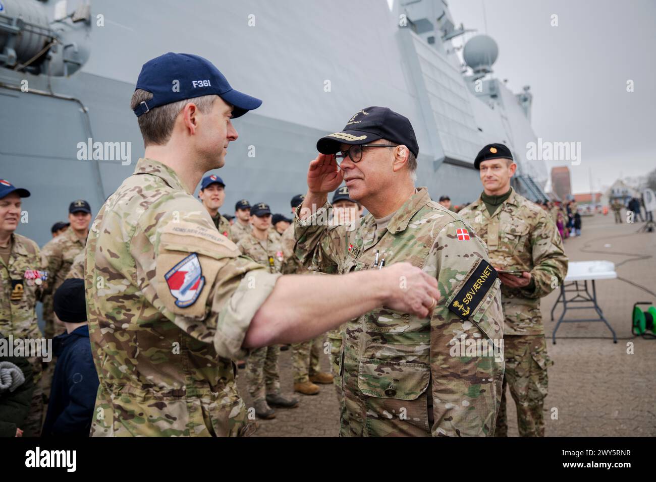 Korsoer, April 4, 2024. Ship's Chief Sune Lund and Chief of the Navy ...