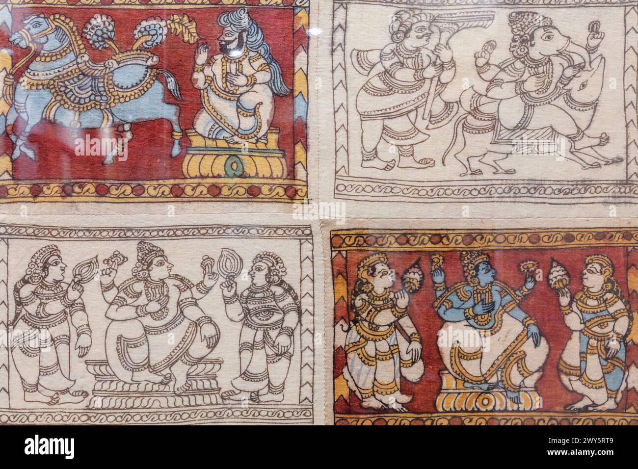 Traditional painted textile, National Crafts Museum, New Delhi, India ...