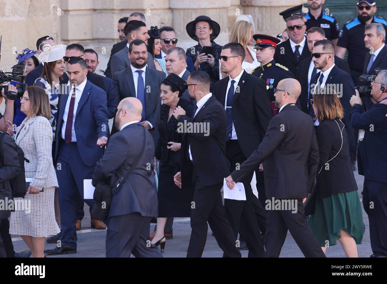 Malta s President-Elect Myriam Spiteri Debono C walks to the Grand ...