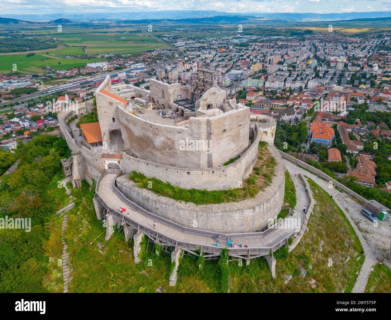 The Fortress of Deva and surrounding countryside in Romania Stock Photo ...