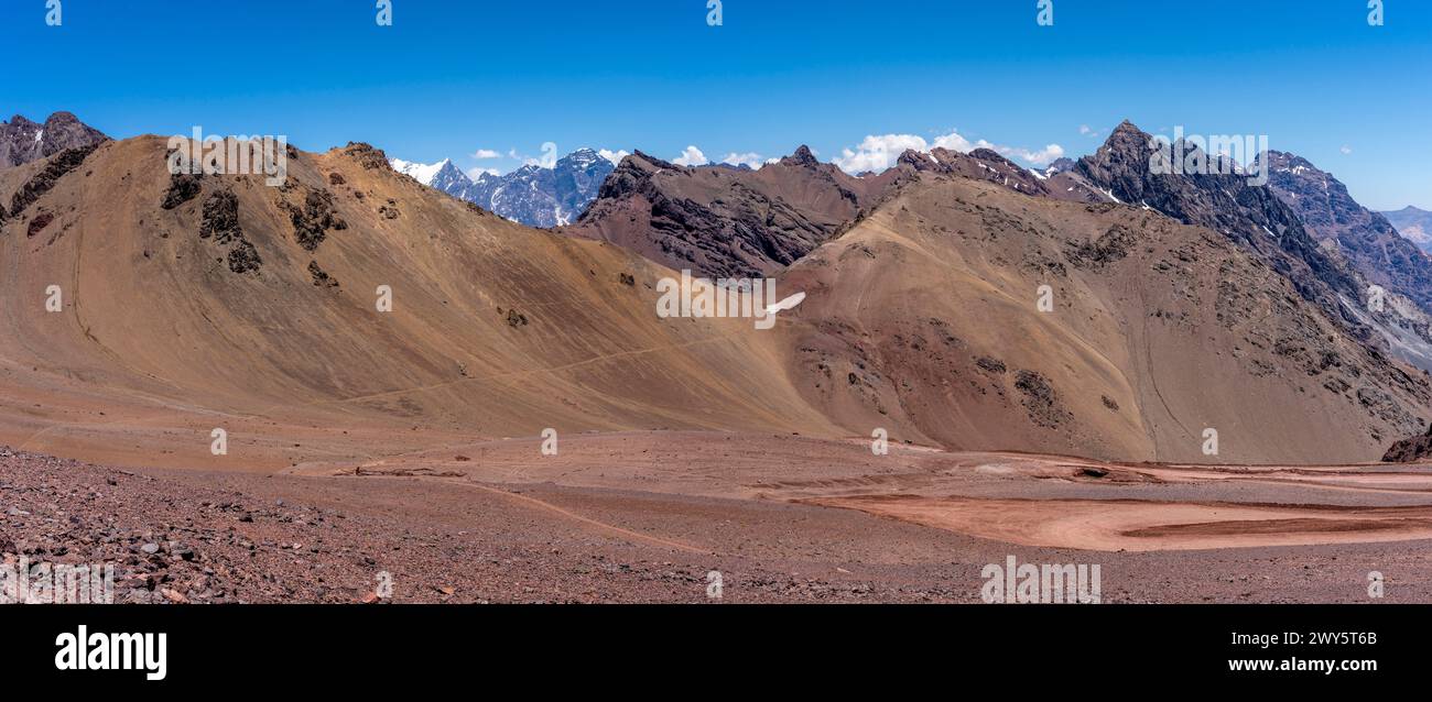 A Panoramic Image of The Andes Mountains From The Argentine Side Of The ...