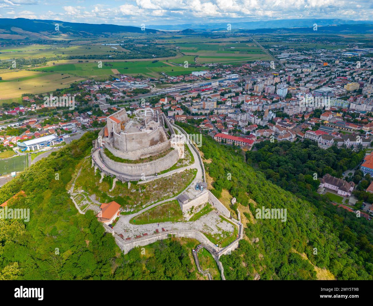 The Fortress of Deva and surrounding countryside in Romania Stock Photo - Alamy