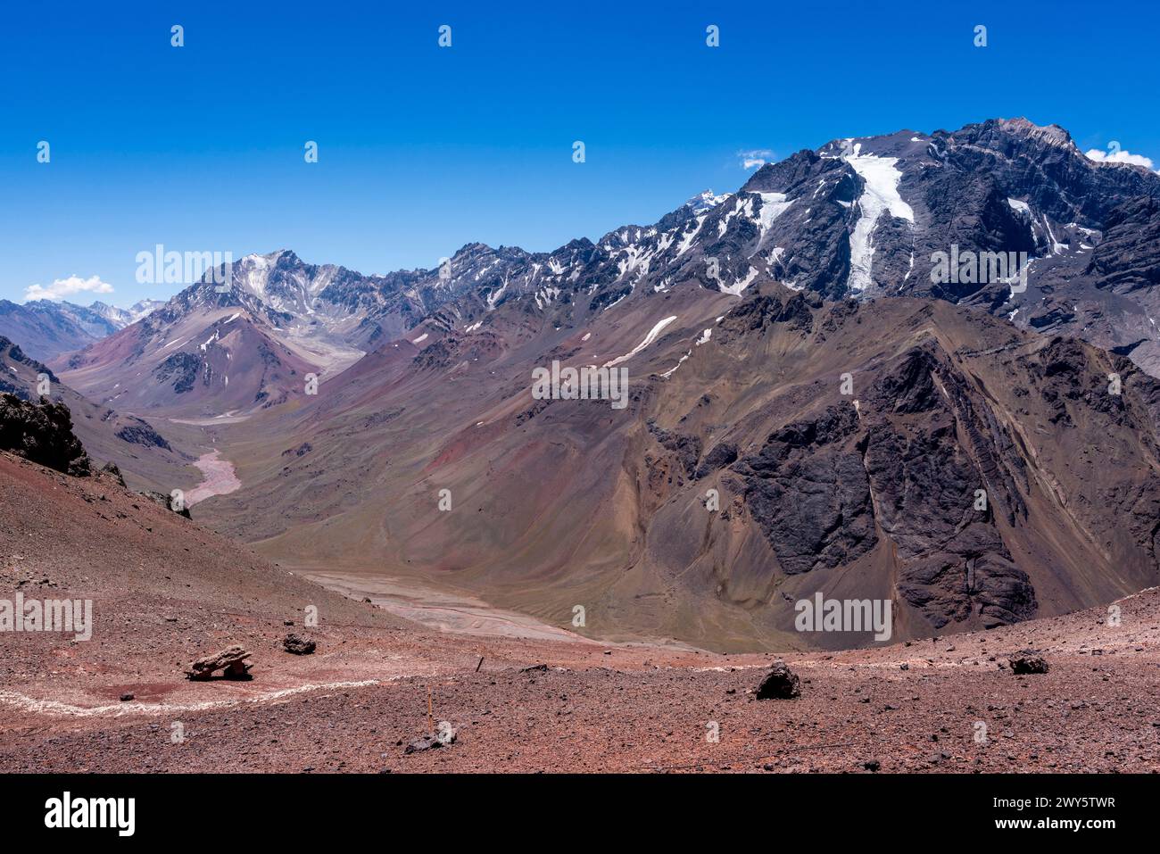 A View of The Andes Mountains From The Argentine Side Of The Argentine ...