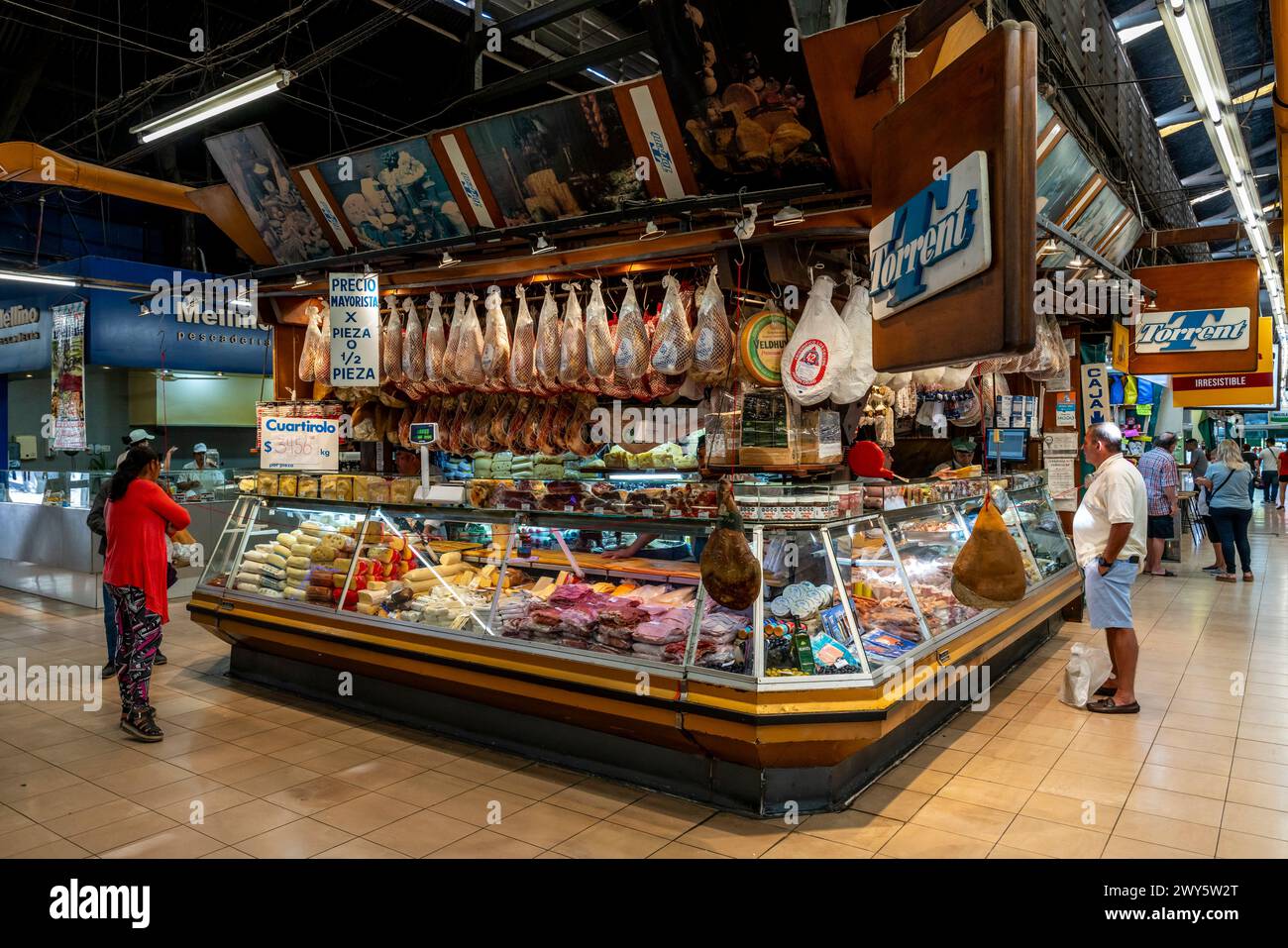 People Buying Meat At A Meat Shop In The Mercado Central, Mendoza ...