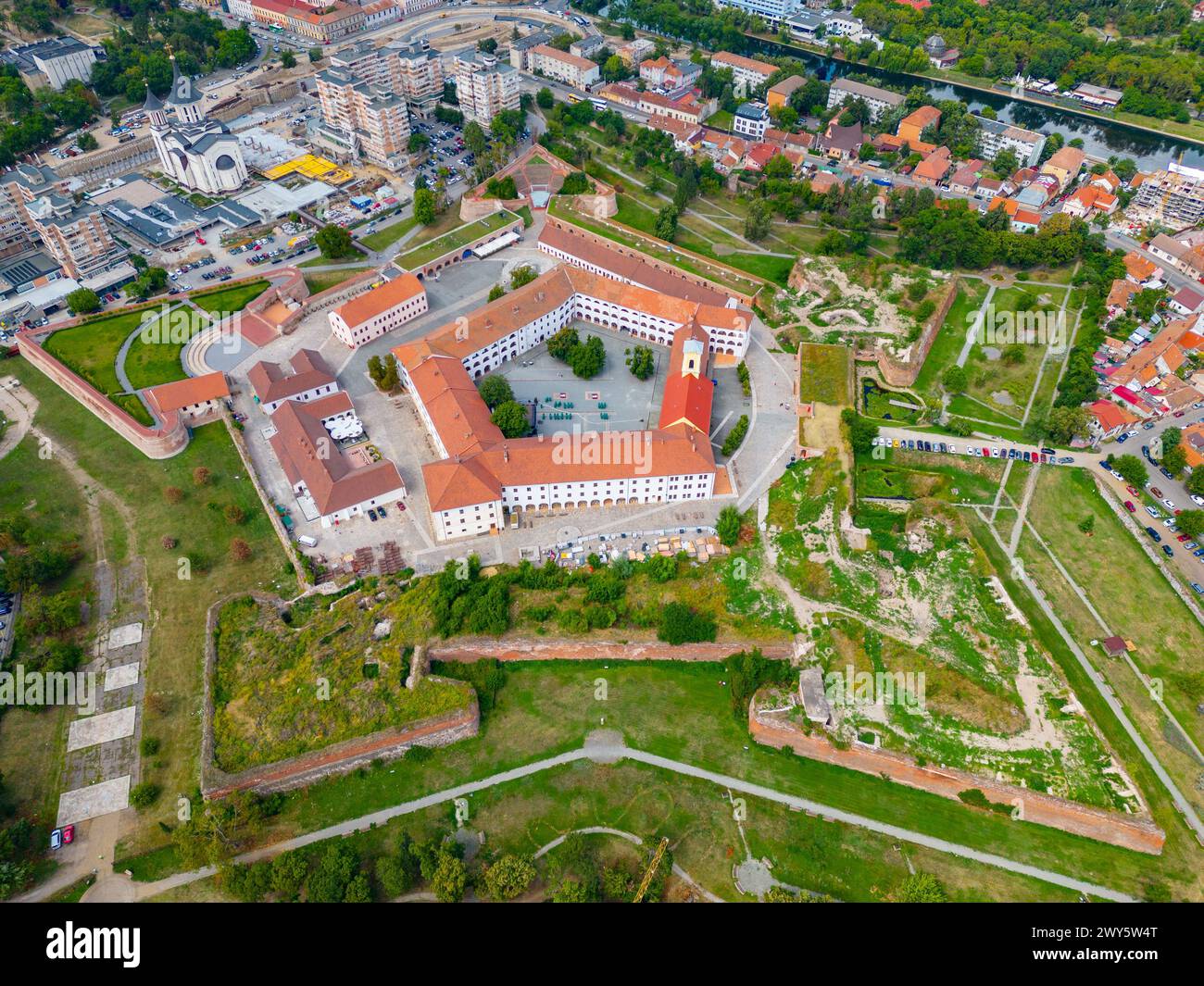 Panorama view of Oradea Fortress during a summer day in Romania Stock ...