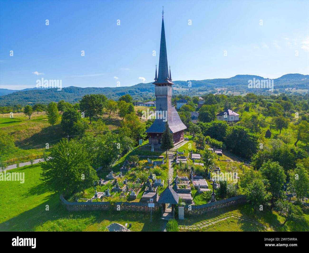 Wooden Church St. Archangels in the village Plopis in Romania Stock Photo - Alamy