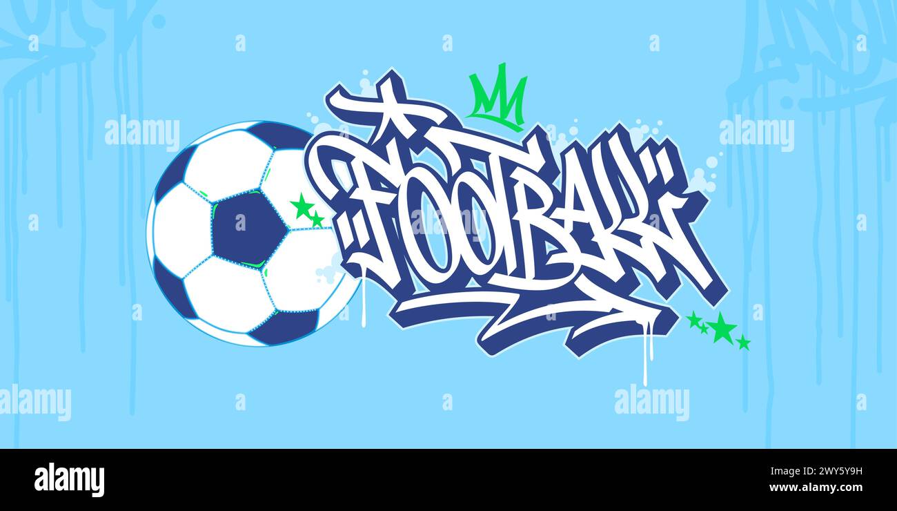 Abstract Hip Hop Urban Street Art Graffiti Style Word Football Vector ...