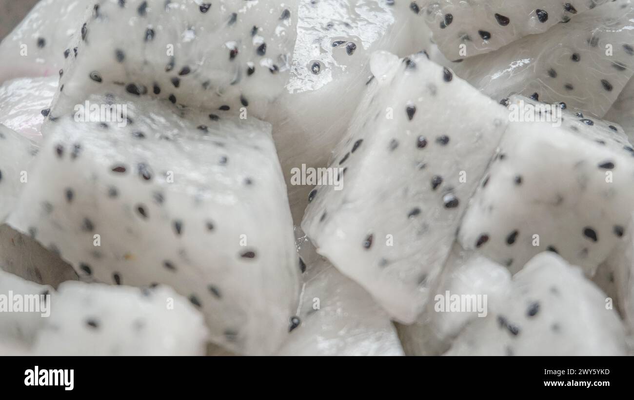 close up a local fruit as know buah naga or dragon fruits Stock Photo ...