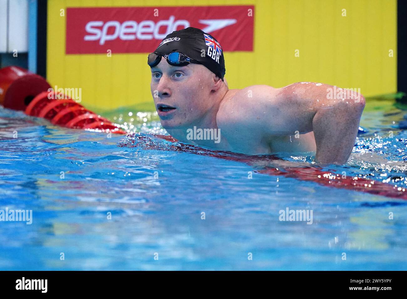 Thomas Dean in action during the Men's 100m Freestyle Heats on day ...