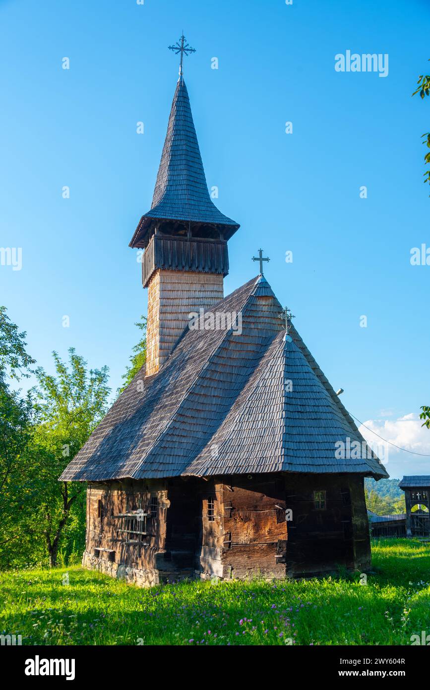 Wooden Church Holy Archangels in Manastirea, Romania Stock Photo - Alamy