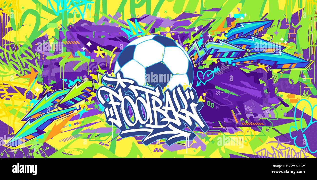 Trendy Abstract Hip Hop Urban Street Art Graffiti Style Soccer Or ...