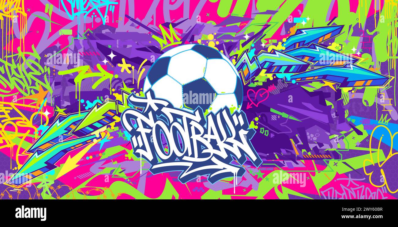Abstract Hip Hop Urban Street Art Graffiti Style Soccer Or Football ...