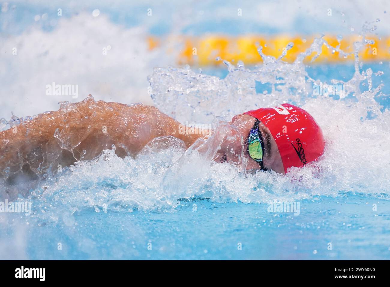 Jacob Whittle in action during the Men's 100m Freestyle Heats on day ...