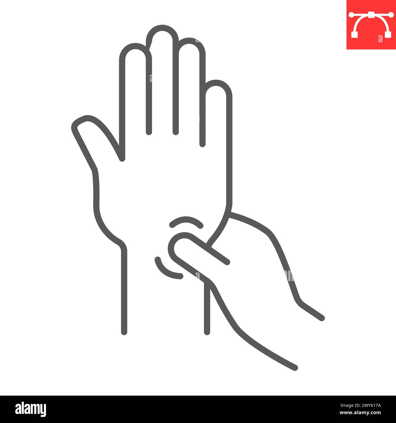 Wrist Massage Line Icon Chiropractor And Rehabilitation Palm Massage Vector Icon Vector
