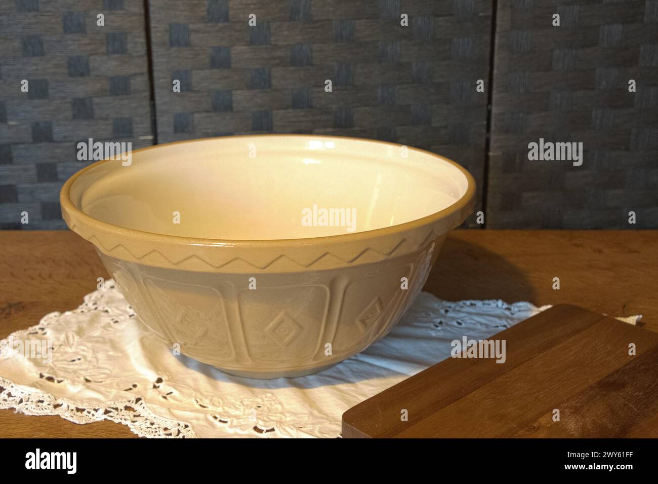 Traditional mixing bowls making bread and cake mixture traditional ...