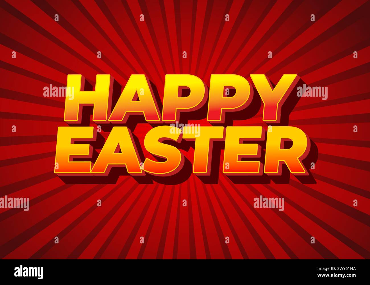 Happy easter. Text effect banner design in eye catching colors and 3 ...