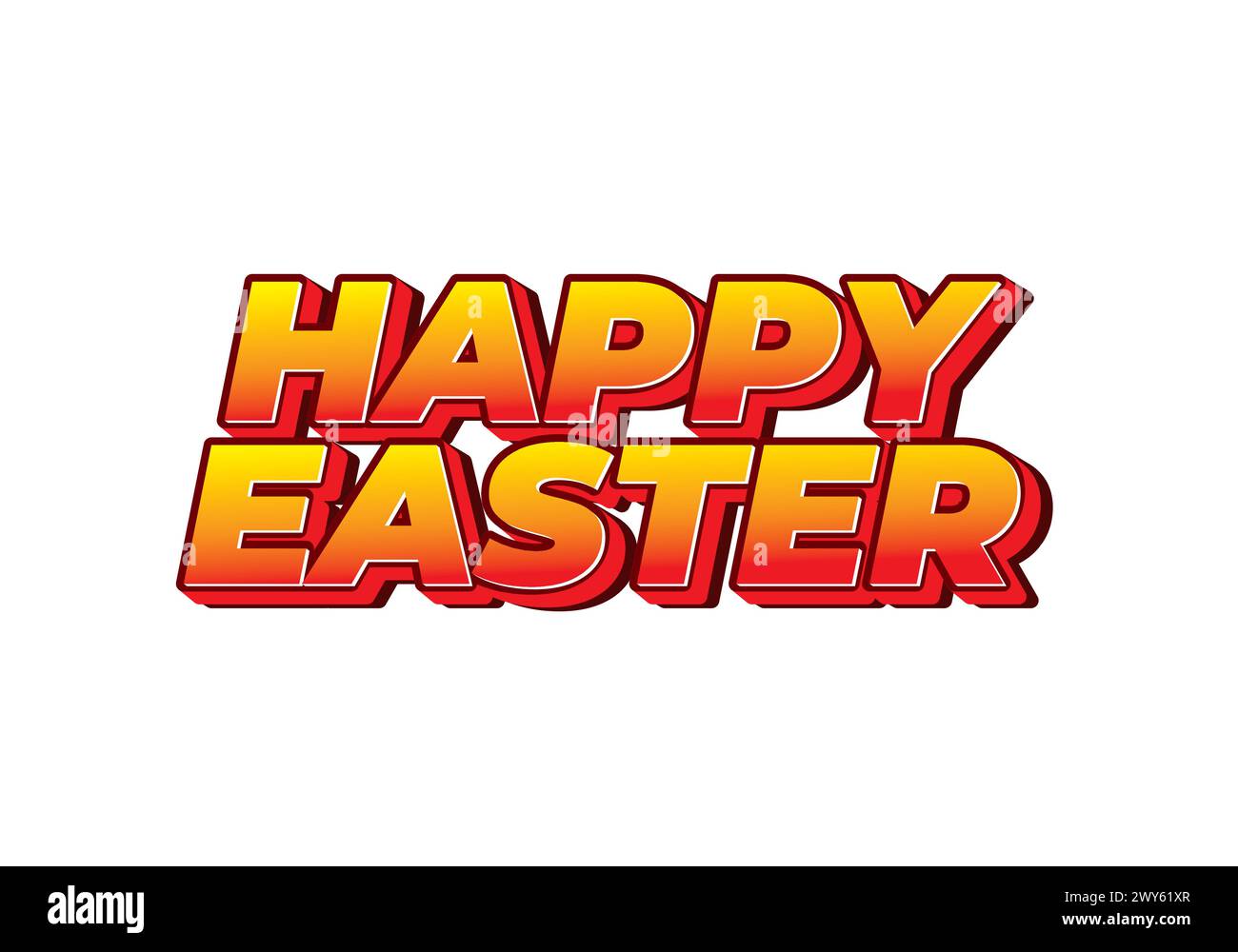 Happy easter. Text effect banner design in eye catching colors and 3 ...
