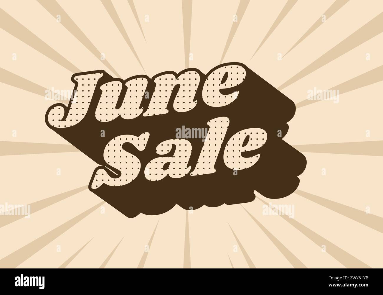 June sale. Text effect design in 3 dimensions style with eye catching ...